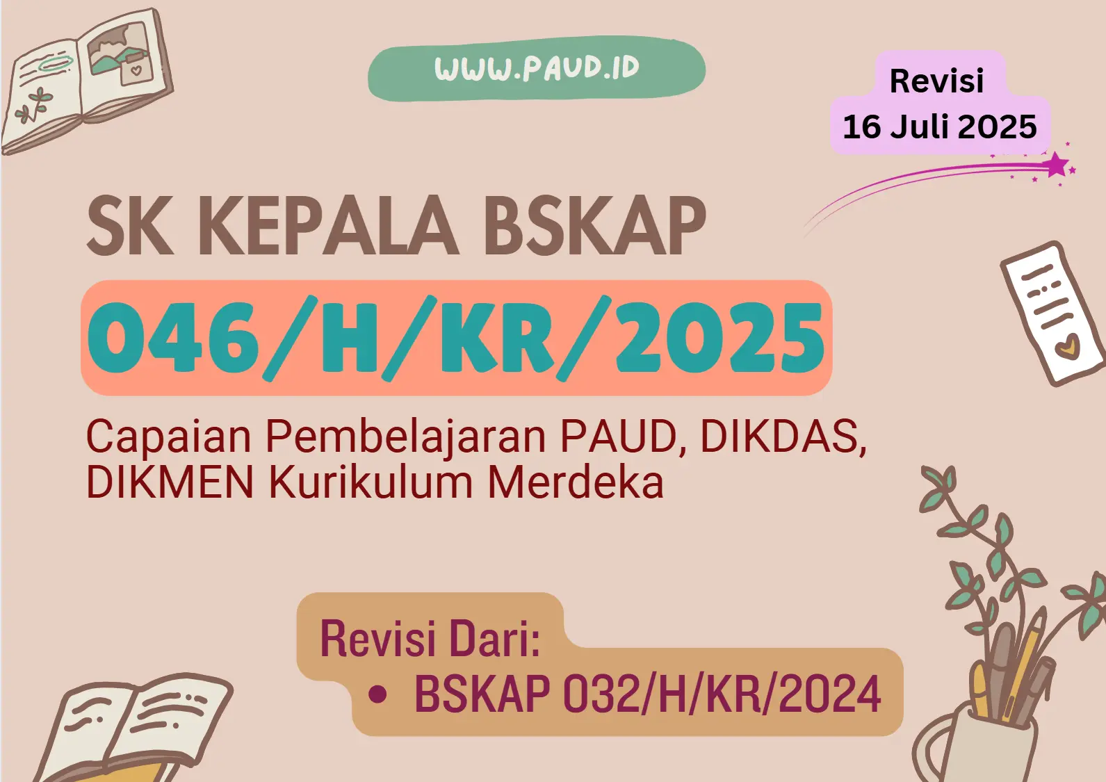BSKAP 046/H/KR/2025 Revisi Capaian Pembelajaran CP PAUD Terbaru - PAUD JATENG