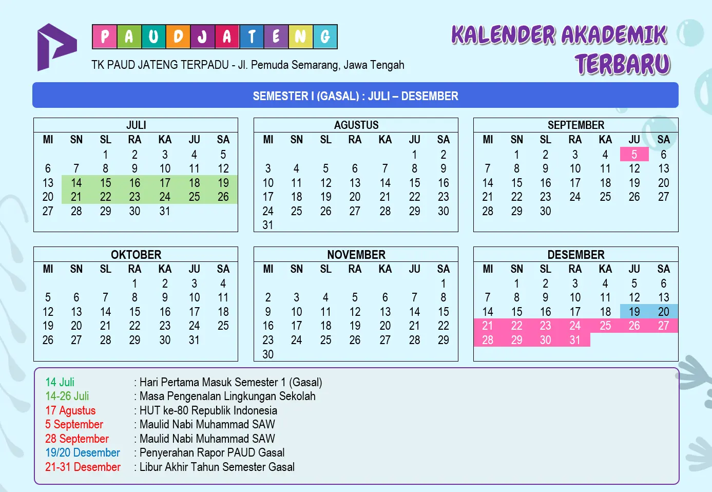 Kaldik PAUD 2025/2026 & Semua Tahun Kalender Pendidikan - PAUD JATENG Kaldik PAUD 2025/2026 & Semua Tahun Kalender Pendidikan - PAUD JATENG